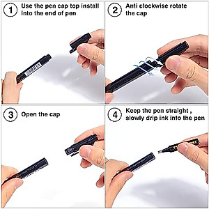 SAYEEC Calligraphy Brush Pens, Refillable Hand Lettering Pen, Black Ink Calligraphy Brush Markers Set for Beginners Writing Journaling Sketching Art Drawing Illustration Scrapbooking (4 Size, 6 Pack)