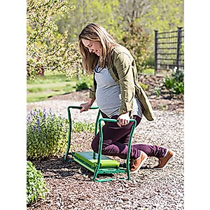 Gardener's Supply Company Garden Kneeler and Portable Stool | Extra Wide & Soft Kneeler for Outdoor Flower Beds and Raised Bed Planting | Ideal Gardening Gifts for Grandparents & Senior Gardeners