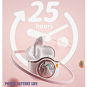 Pink Wireless Earbuds for Kids Women Workout Headphones Cute Earbuds Kawaii for Girls Pinkairpods for Small Ears Women Gaming Earbuds Small Tiny Mini Micro Pink Earphones Headphones Birthday Gift