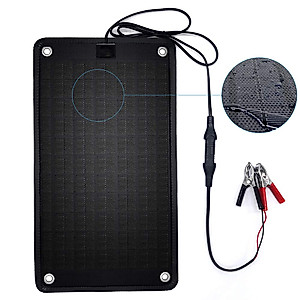 PowerEZ 24Volt 10 Watts Solar Battery Charger for Trolling Motor,Boat, RV & Marine, 0.28 Amp Trickle Solar Charger, Self Regulating-No Experience Plug & Play Design, Dimension:16.14 X 9.13x0.31inch