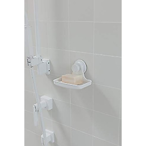 Umbra Flex Soap Dish with Patented Gel-Lock Technology Suction Cup, White