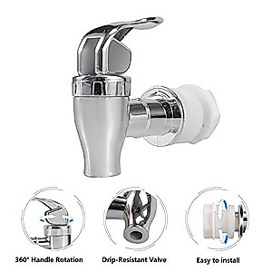 MUGLIO Replacement Spigot for Beverage Dispenser Carafes Push Style Spigots Replacement Lever Pour Spouts for Beverage Dispenser (2PCS)