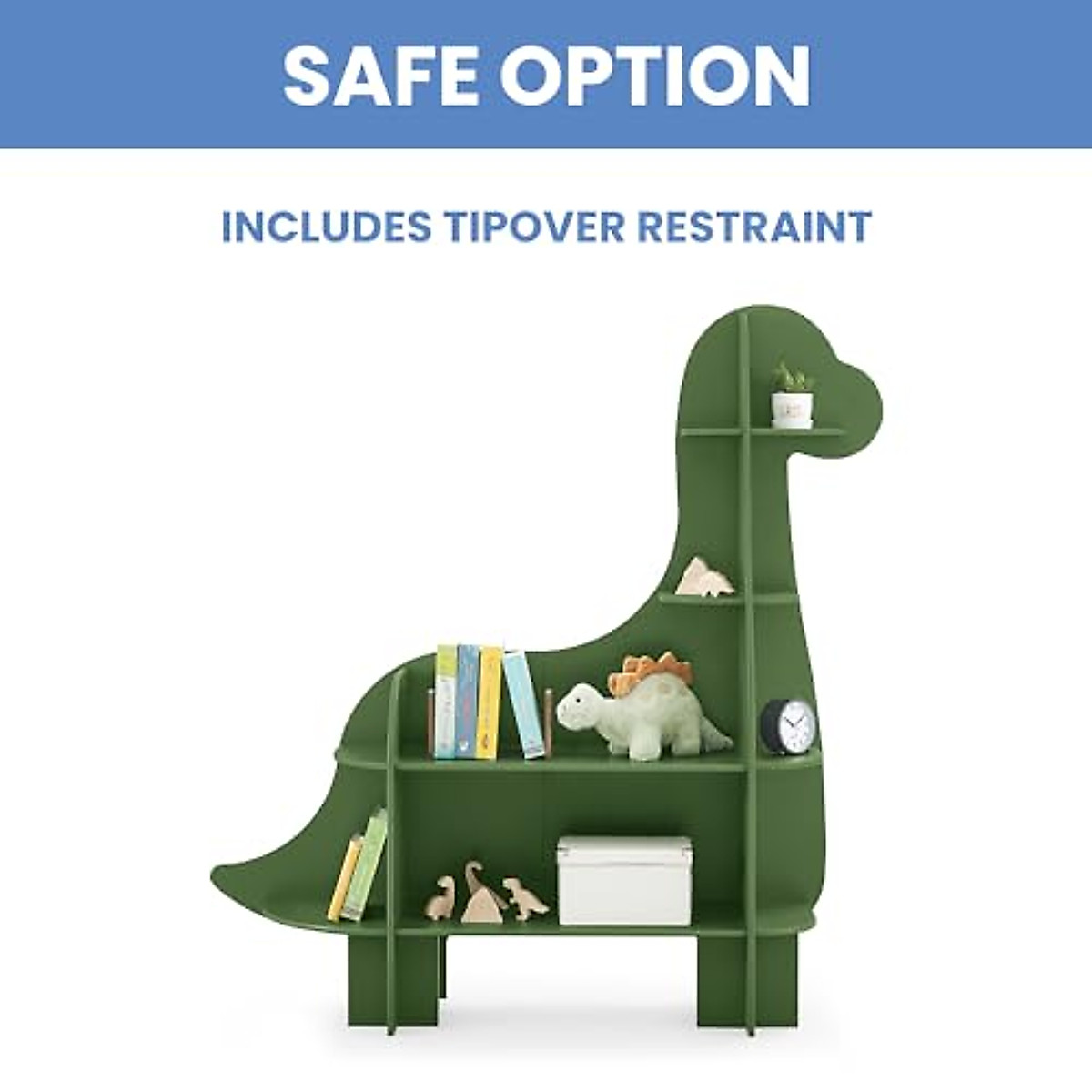 Delta Children Dinosaur Bookcase - Greenguard Gold Certified, Fern Green