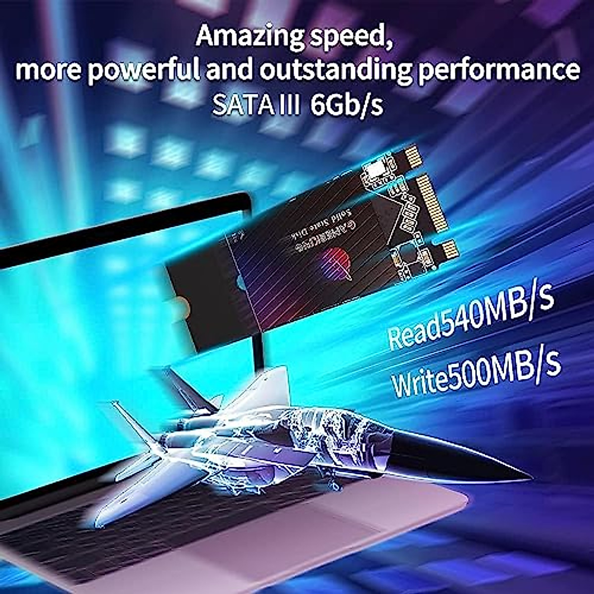 GAMERKING M.2 2260 SSD 1TB NGFF SATA III 6Gb/s 3D NAND TLC Internal Solid State Drive, B&M Key High Performance M.2 SSD for Desktop Laptop