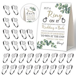 Put a Ring On It,Don't Say Bride or Wedding Game,Bridal Shower Games 50 Guests,Greenery Eucalyptus Bridal Shower,Engagement Party,Bachelorette Decorations for Party,Bridal Shower Favors-L1
