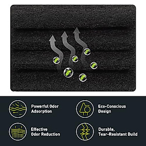 EKO Trash Can Odor Filter Refills for Trash Can and Compost Bin, Activated Charcoal Deodorizer, Strong Charcoal Odor Absorber, Pack of 4 Replacements