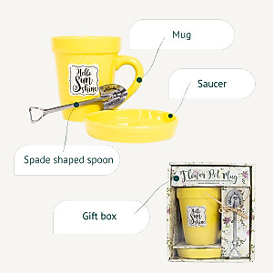 Divinity Boutique Yellow Flower Pot Mug - Hello Sunshine