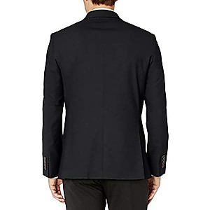 Amazon Essentials Men's Long-Sleeve Classic-fit Button-Front Stretch Blazer, Black, 48