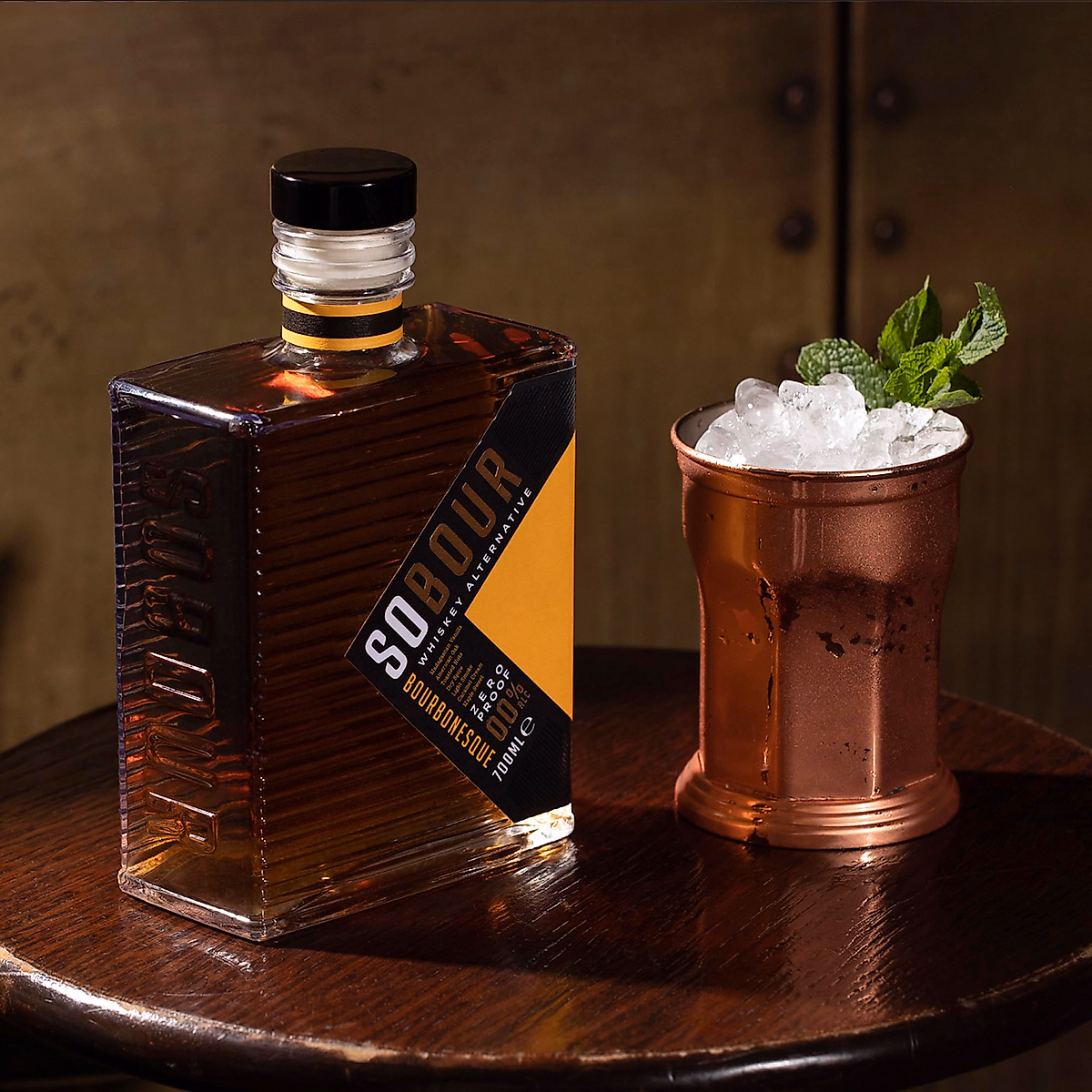 SOBOUR Bourbonesque Non Alcoholic Whiskey, Smooth and Indulgent Award Winning Non Alcoholic Spirits, 0.0% ABV. - Halal, Low Sugar, Vegan and Gluten Free, Part of the Spirits of Virtue Range (700ml)