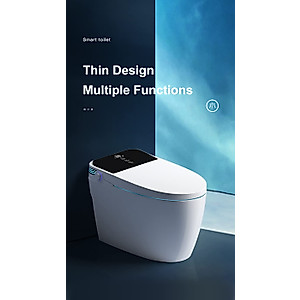 Intelligent Toilet with Heated Seat, DACOM Smart Toilet One Piece Toilet Foot Sensoring Flush, Warm Water and Dry, Multi-Function APP Remote Control