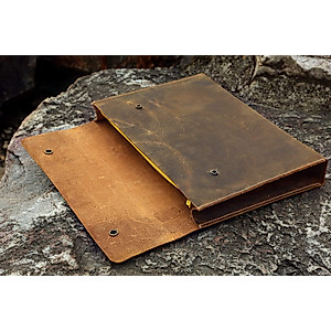 Personalized vintage leather document holder case folder,A4 / letter size leather paper file case organizer portfolio - DH05S