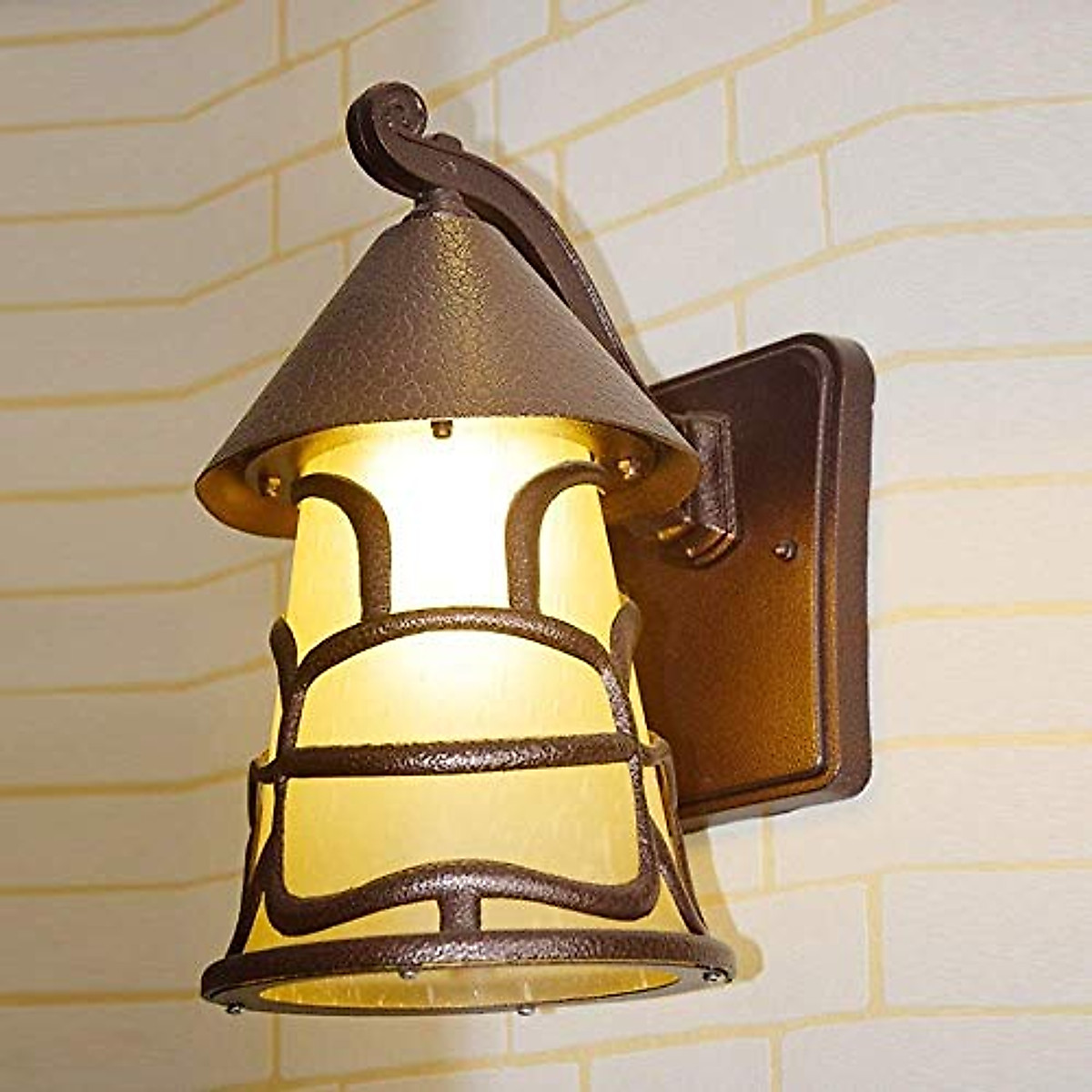 PEHUB European Retro Outdoor Wall Hanging Lamp Lovely Mushroom Shaped Wall Lamp IP65 Waterproof for House Deck Patio Porch Wall Light Industry Outdoor Wall Sconce Exterior Light Fixture