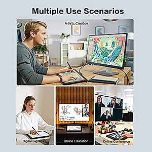 UGEE 15.4 Inch Drawing Tablet with Screen, 127% sRGB Full Laminated Graphics Monitor, 8192 Levels Battery-Free Stylus with Digital Eraser, Pen Display Support for Android Phone & Windows/Mac/Chrome OS