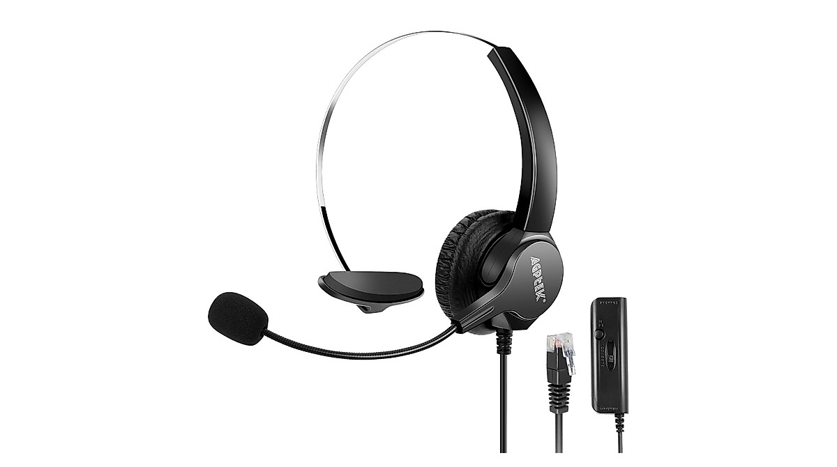AGPTEK Noise Cancelling Headset for Desk Phones - Clear Talk & Comfort