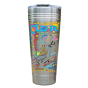 Catstudio Florida Thermal Tumbler | Triple Wall Insulation With Non Slip Bottom | Great Travel Cup for Water, Coffee, Tea, or Smoothies