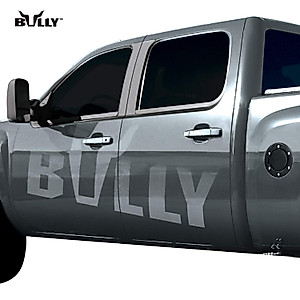 Bully BBS-2302 Black Bull Series Stainless Steel Universal Fit Truck Stick On Gas Door Cover for Trucks from Chevy (Chevrolet), Ford, Toyota, GMC, Dodge RAM, Jeep