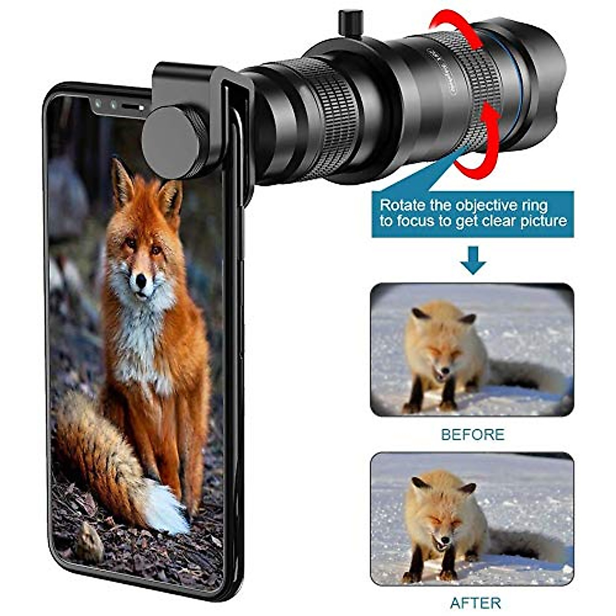 APEXEL High Power 28x HD Phone Telephoto Lens with Remote Shutter Works with iPhone X/XR Samsung Pixel Android Any Smartphones