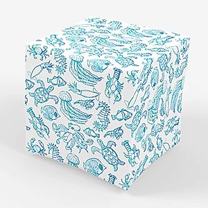 Stesha Party Ocean Coastal Gift Wrap Wrapping Paper - Folded Flat 30 x 20 Inch - 3 Sheets