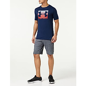 Under Armour Mens Rival Terry Shorts , Pitch Gray Full Heather (012)/Onyx White , Large