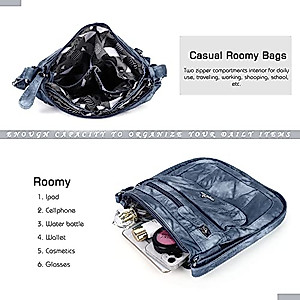 Angel Kiss Crossbody Bags for Women PU Leather Shoulder Handbag Ladies Purses and Handbag with adjustable Strap Lake Blue