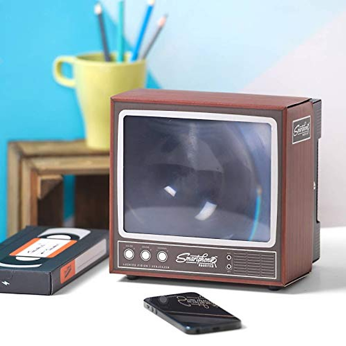 Weiwu Screen Magnifier Retro TV Shaped 3D Amplifier Enlarged Video Picture from Mobile Phone
