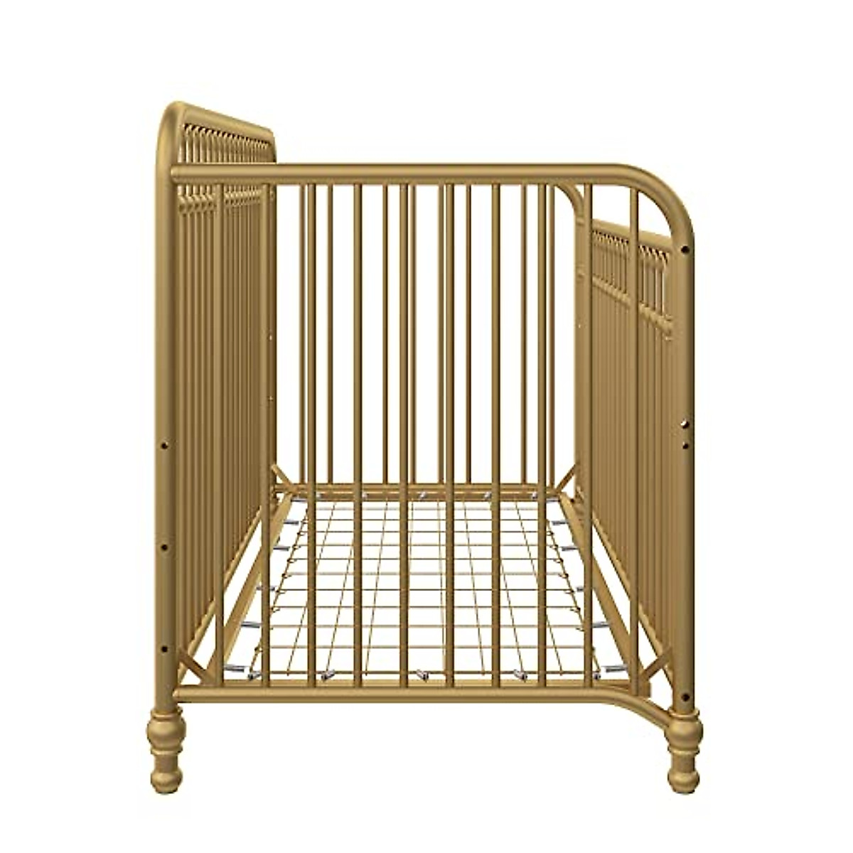 Little Seeds Raven 3-in-1 Convertible Metal Crib, JMPA Certified, Gold