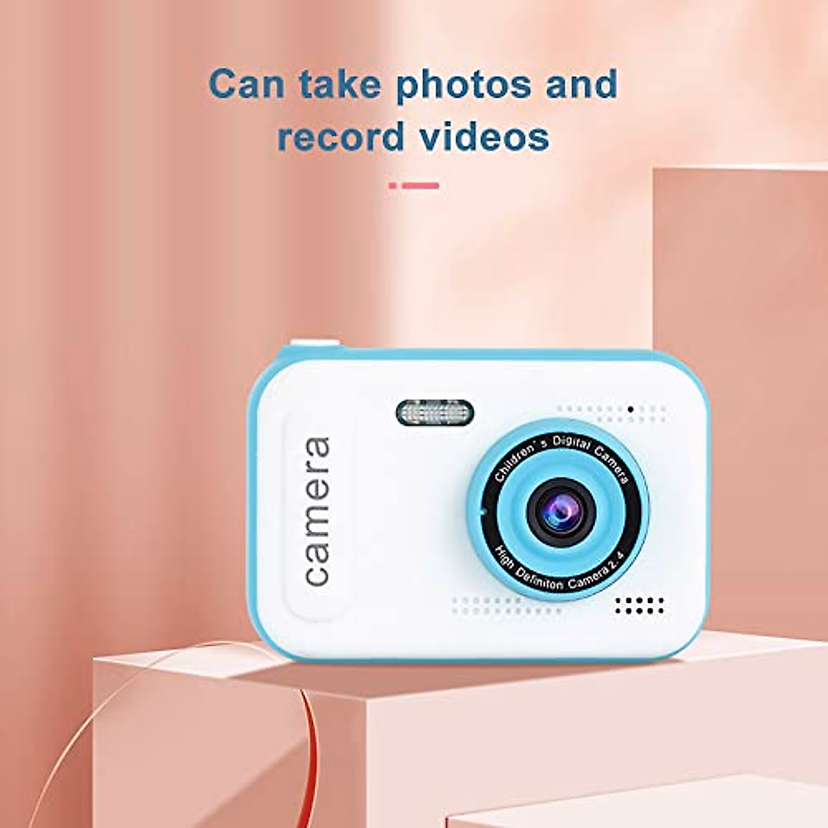 Namolit 1080P Mini Kids Digital Camera Digital Video Camera for Kids Dual Lens 2.4 Inch IPS Screen Built-in Battery Cute Photo Frames Interesting Games with Neck Strap Birthday
