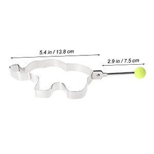 DECHOUS Fritter Mold Fried Egg Molds Stainless Steel Cooking Tools Elephant Shaped Egg Mold Pancakes Eggs Pancake Ring Mold Egg Shaper Stainless Steel Egg Form Egg Frying Mold Heart-shaped