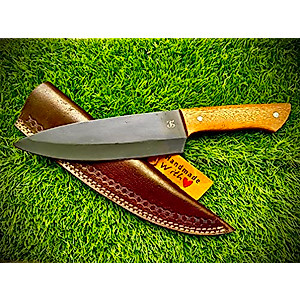 CHEFS Knife 8 inch - Japanese Kitchen Knife, High Carbon Steel Knife with Wood Handle & Superb Edge Retention - Durable Vegetable Knife, Cooking Knife, Razor Sharp Knife for Home & Restaurant