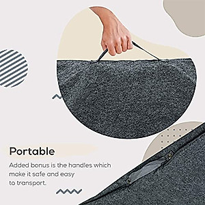 Dining Table Leaf Storage Bag Ultra Soft and Thick Premium Quality Felt Secure 36 x 61"