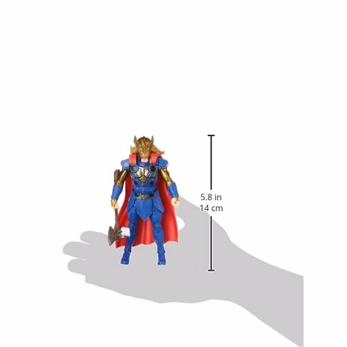 Marvel Studios' Thor: Love and Thunder Thor Toy, 6-Inch-Scale Deluxe Action Figure with Action Feature, Toys for Kids Ages 4 and Up