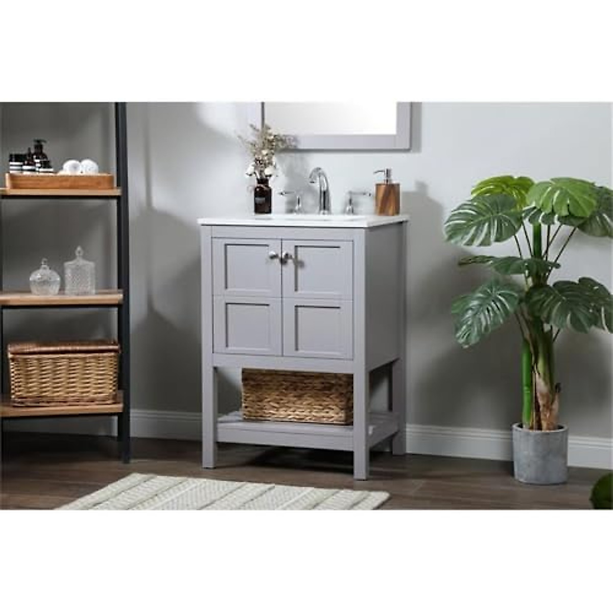 Elegant Kitchen and Bath 24 inch Single Bathroom Vanity Cabinet - Grey