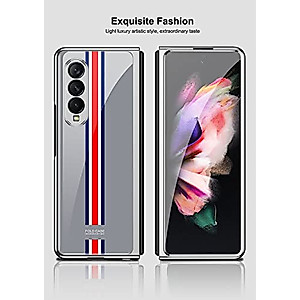 SHIEID Samsung Z Fold 3 Case with Screen Protector, Z Fold 3 Case Ligth Luxury Customization Tempered Glass Phone Case Protective Cover for Samsung Galaxy Z Fold 3 5G, Mechanic