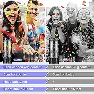 Confetti Cannon Party Confetti Poppers (6 Pack) - Anfly Multicolor Confetti Shooters, Biodegradable Confetti Blaster for Birthday, Graduation, Wedding, Christmas, New Year's Eve