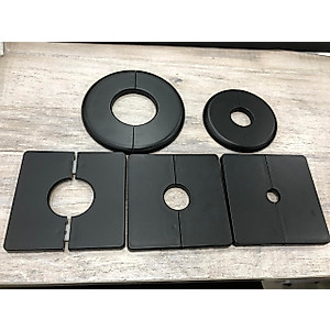 Tsnamay 4 Pcs Wall Split Flange, ABS Square Self-Adhesive Escutcheon Plate Buckles Design for 1.3"/33mm Diameter Pipe