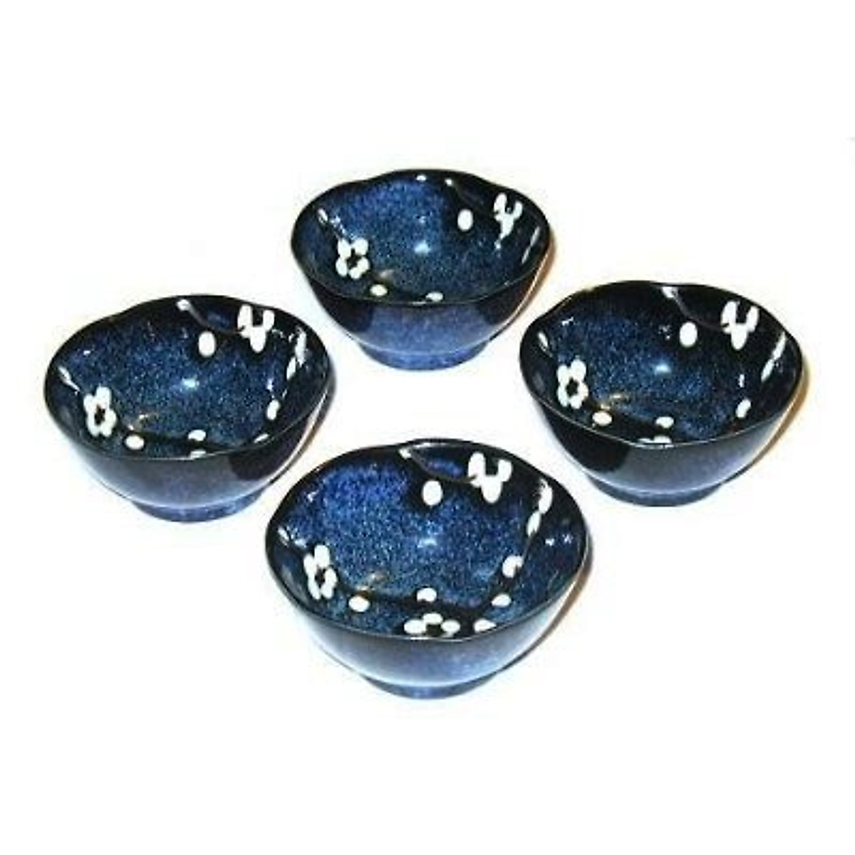 Namako Cherry Blossom Set of Four 3 1/2 Inch Japanese Soy Sauce/ Dipping Bowls