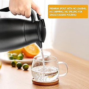 68Oz Stainless Steel Thermal Coffee Carafe with Lid Double Walled Vacuum Thermos Flask Insulated Coffee Carafe for Keeping Hot Water Tea Beverage Dispenser - For 12 Hours Hot / 24 Hours Cold
