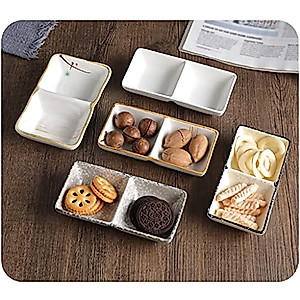 OUSIKA Ice Cream Porcelain Bowl-Snack Bowl Dessert Salad Bowl for Microwave Oven Dishwasher Refrigerator 4 Pieces Plates