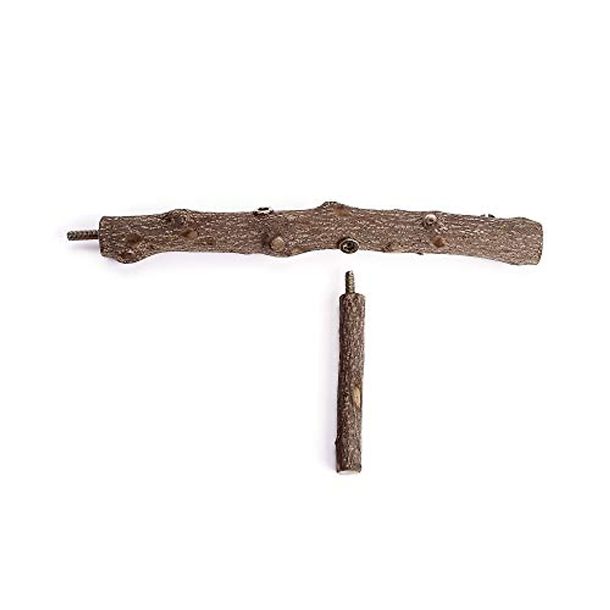 Mogoko Natural Wood Bird Perch Stand, Hanging Multi Branch Perch for Parrots, Parakeets Cockatiels, Conures, Macaws, Love Birds, Finches