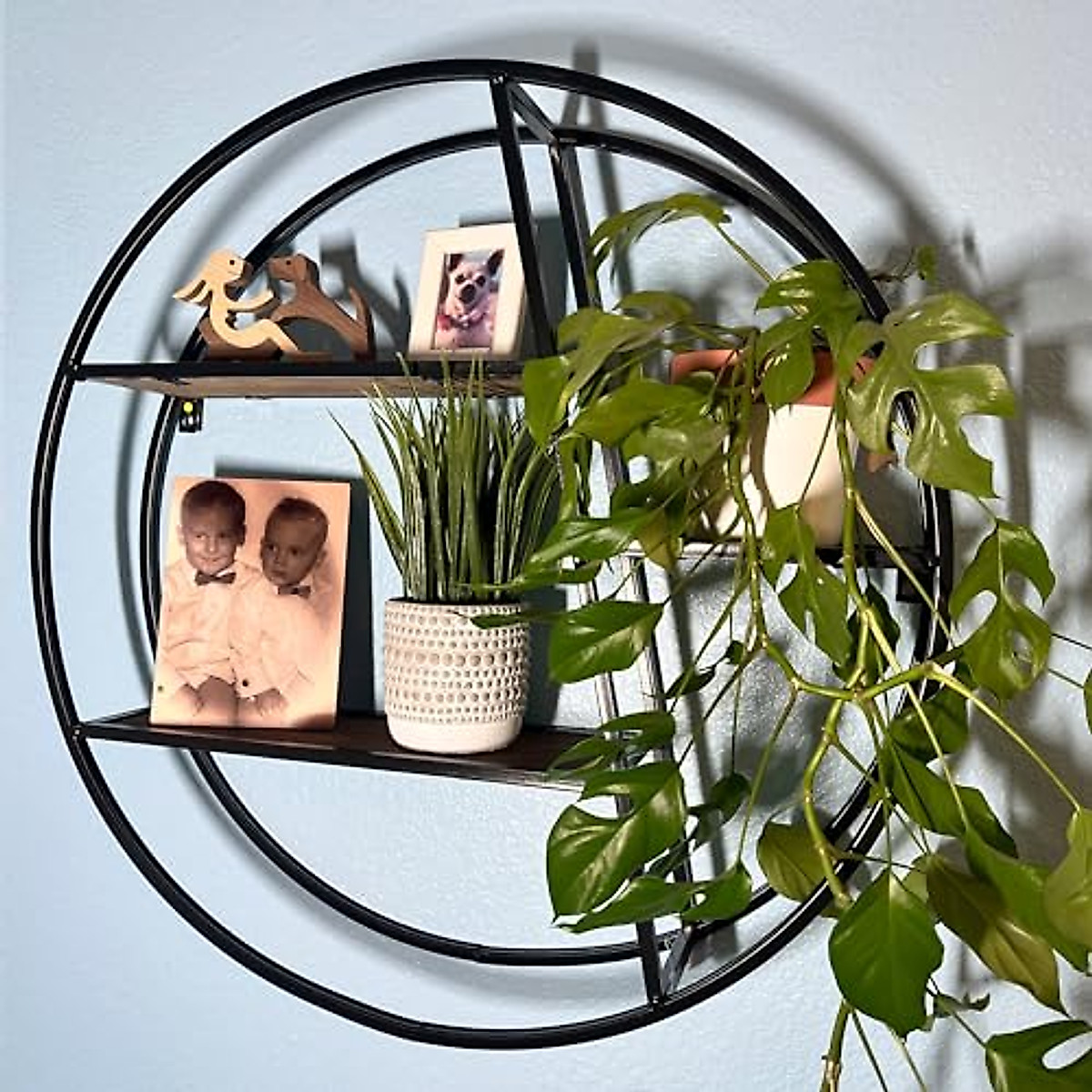 Admired By Nature 3 Tier Floating Shelves Wall Mount Shelf, Farmhouse Shelf for Wall Decor, Accent Wall Shelf, Display Shelf, Rustic Wood Wall Mounted Organizer Storage Shellf for Home Decor, 1 Unit