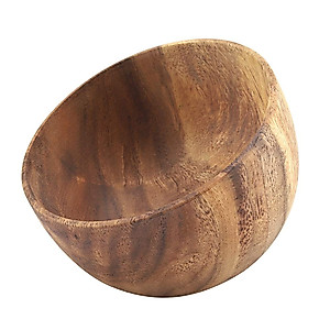 Bowl,Solid Acacia Wooden Bowl Wooden Hand-Carved Round Bowl Kitchen Tools For Salad Soup Rice Cereal Fruit Dips Sauce Nuts Appetizers Desserts(13 * 7cm)