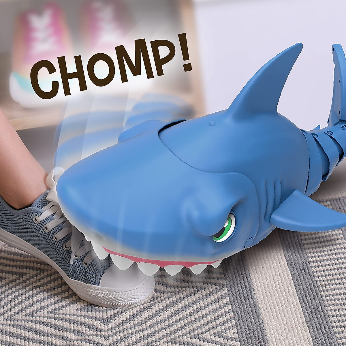 Skyrocket Mega Chomp Remote Control Shark Toys for Boys and Girls Ages 4+ with 2.4 GHz Controller and RC Chomping Action, Blue (18493)