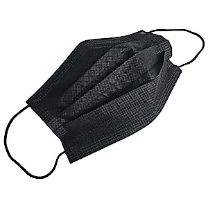 Disposable Face Mask Black 3-Ply - 50 Pcs, (TWR-BLK-50MSK)