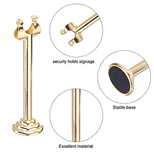 MECCANIXITY 12Pcs Table Number Holder 3.15 Inch Place Card Holder Picture Holders Gold Table Sign Holders for Wedding Anniversary Birthday Party