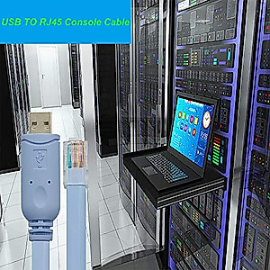 USB to RJ45 Console Cable,5FT(1.5M) USB A Male to RJ45 Male FTDI Cisco Console Cable for Routers, Switches,Serves and More.