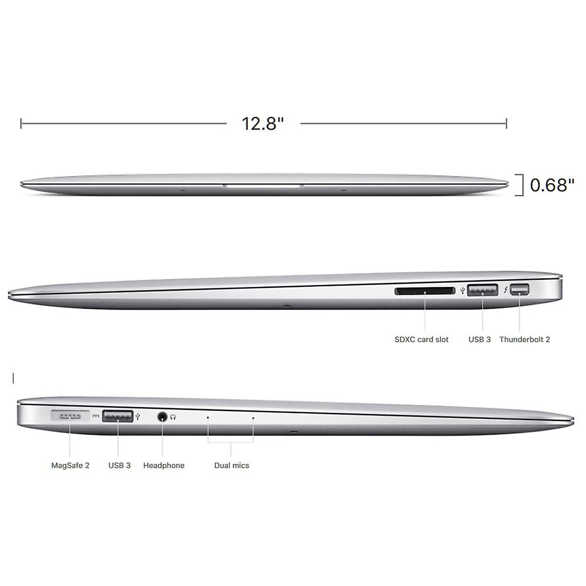 Mid 2017 Apple MacBook Air with 1.8GHz Intel Core i5 (13-inch, 8GB RAM, 256GB SSD) Silver (Renewed)