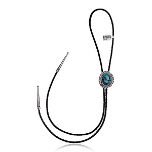 $350Tag Sun Silver Certified Authentic Handmade Navajo Native American Bolo Tie 24558 Made by Loma Siiva
