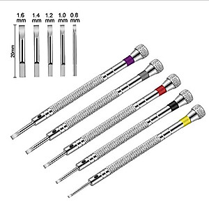 Micro Precision Jewelry Screwdriver Set - 5 PCS Screwdrivers with 5 Extra Replace Blades for Watch Repair,Eyeglasses Repair,Jewelry Work,Electronics Repair