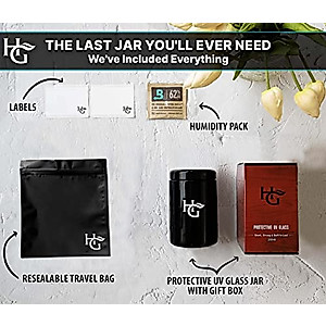 Herb Guard - Half Oz Airtight Jar and Smell Proof Containers (250 ml) Comes with Humidity Pack to Keep Goods Fresh for Months