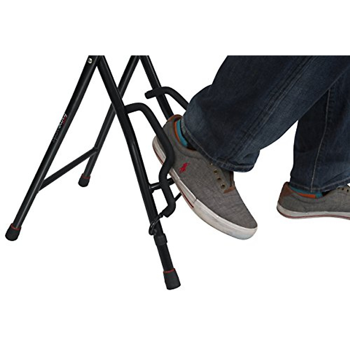 Gator Frameworks Guitar Seat with Padded Cushion, Ergonomic Backrest and Fold Out Guitar Stand; Holds both Acoustic and Electric Guitars (GFW-GTR-SEAT)